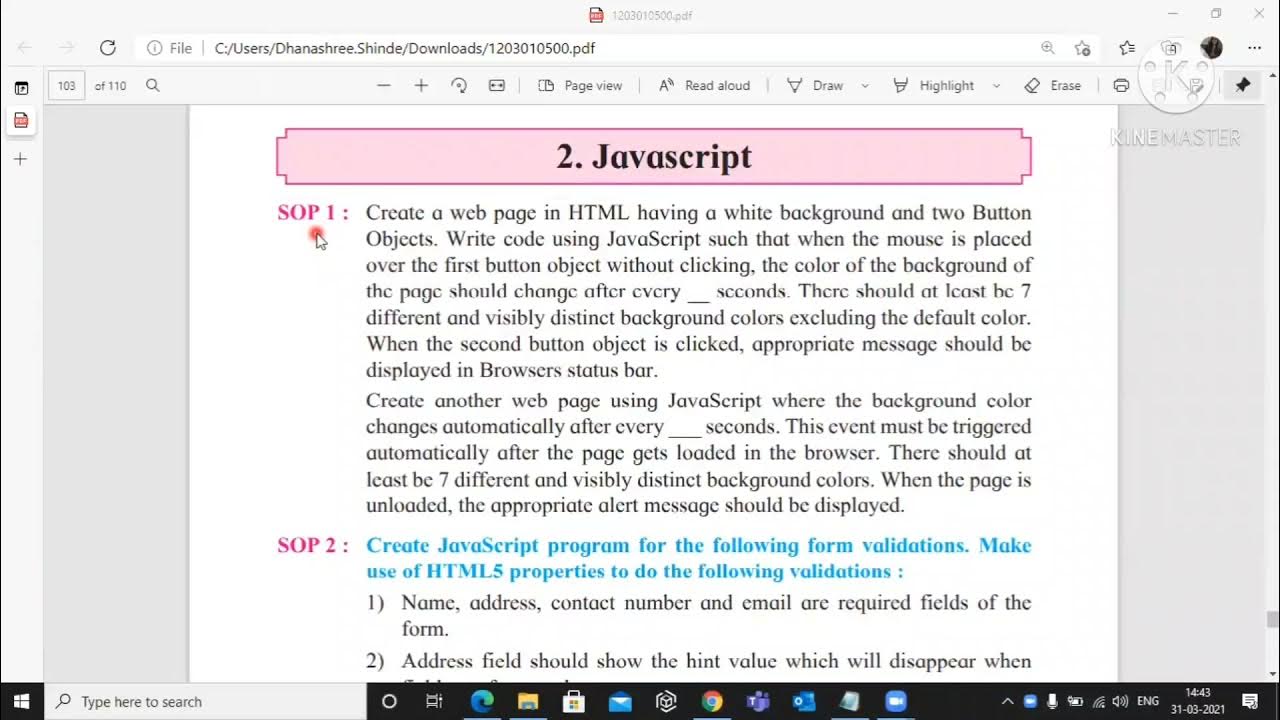 std 12 //java script //SOP 1 // Part 2 - YouTube