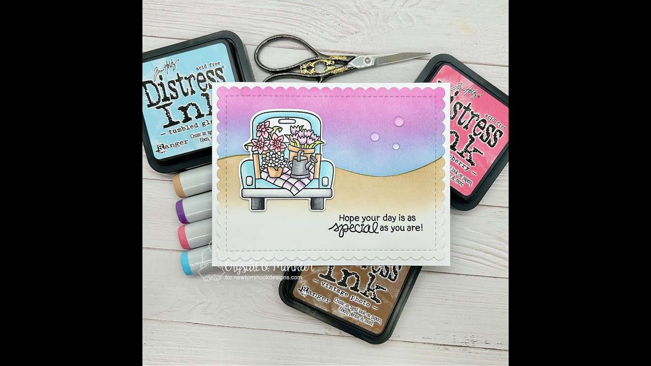 Sunset Distress Ink Blend | Inky Paws Challenge 227 - YouTube