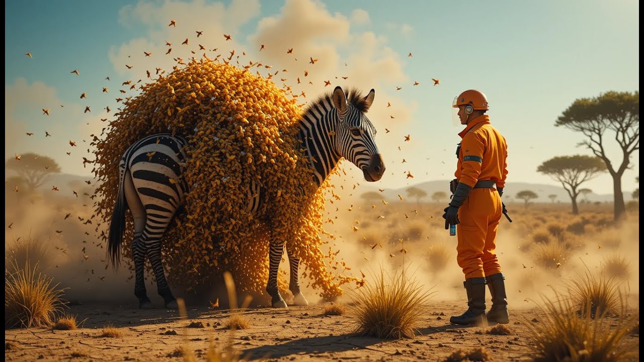 Unbelievable Rescue Zebra Engulfed by Millions of Bees - You Won't ...