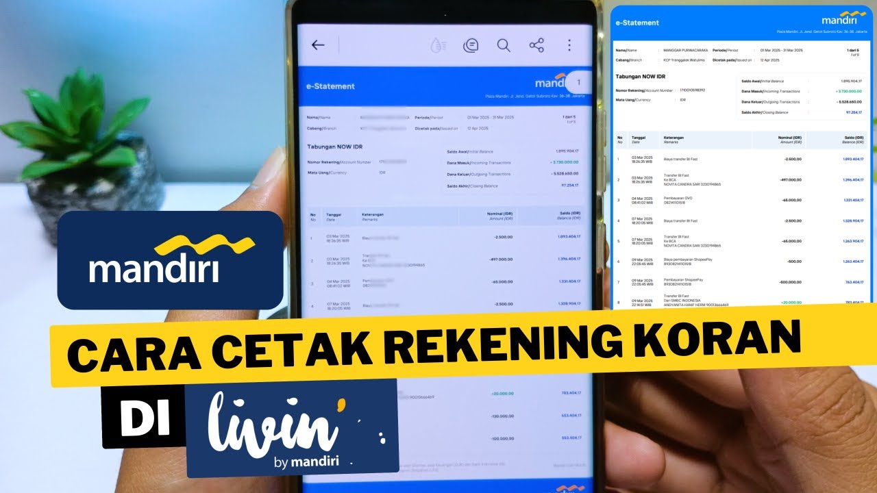 Cara Download dan Cetak Rekening Koran Bank Mandiri di Livin' by ...