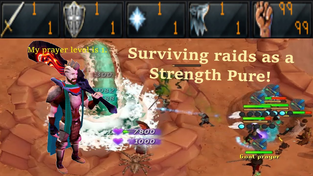 Surviving Raids as a Strength Pure with level 1 Defence and 1 Prayer on ...