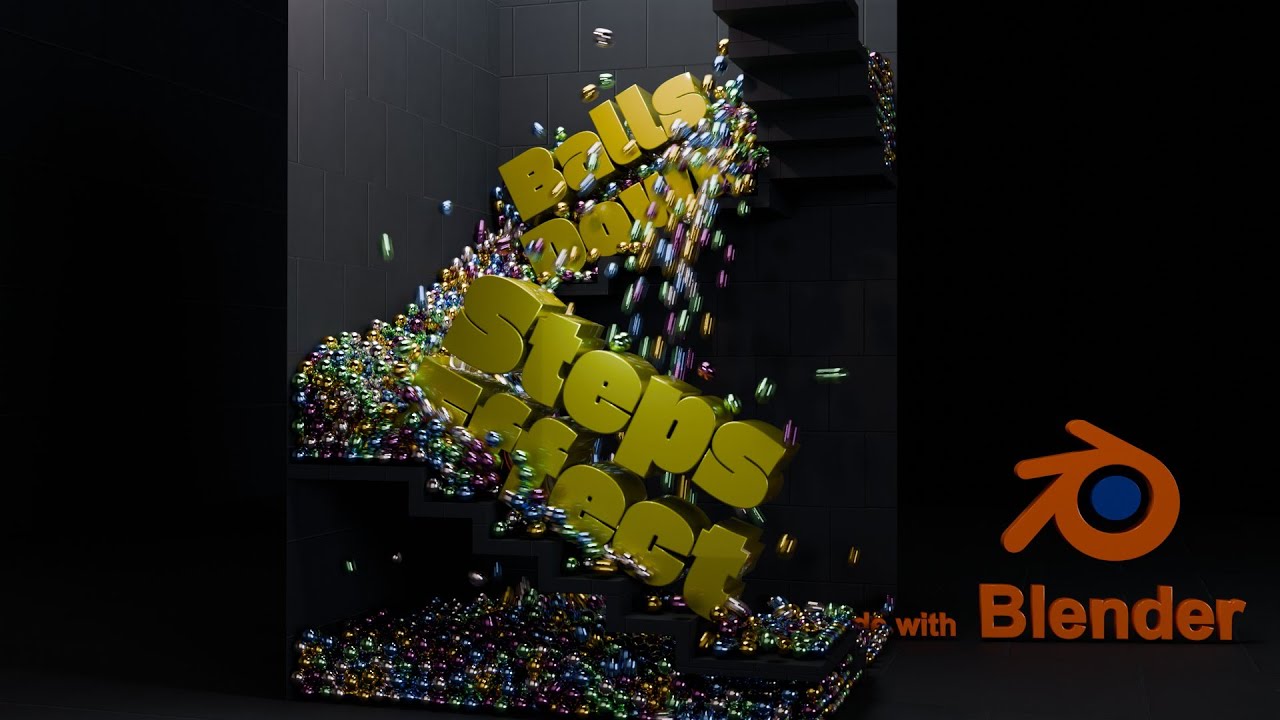 Balls Down Steps Effect - Easy to use pre-made Blender scene - YouTube