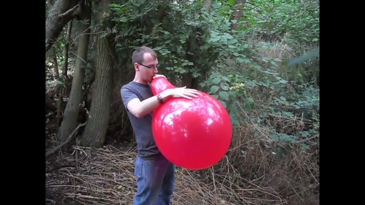 Chinese 18 inch red balloon blow to pop btp b2p - YouTube