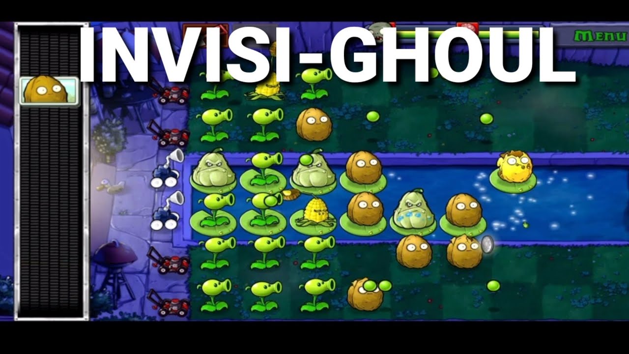 plants vs zombies (mini game) gameplay invisi-ghoul - YouTube