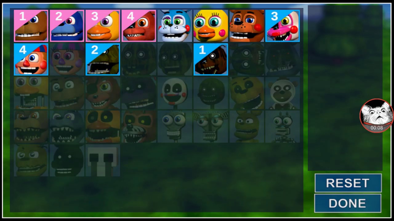 Fnaf world GETTING WATERMELON CHICA AND GLICHING THROUGH TREES - YouTube