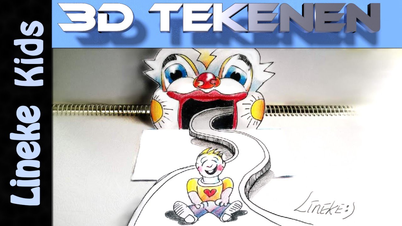 Super leuk! Pretpark met glijbaan tekenen 3D effect ️😀 - YouTube