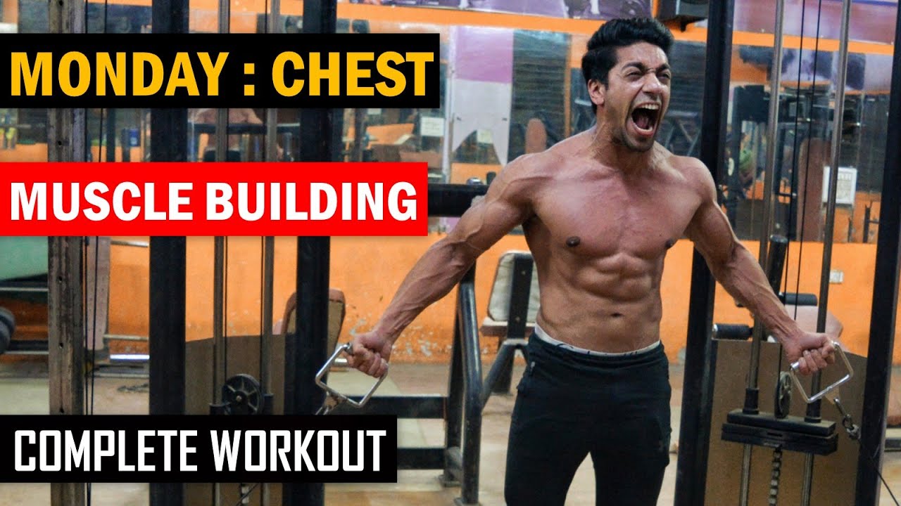MONDAY : Complete CHEST WORKOUT for Muscle Building (Hindi) - YouTube