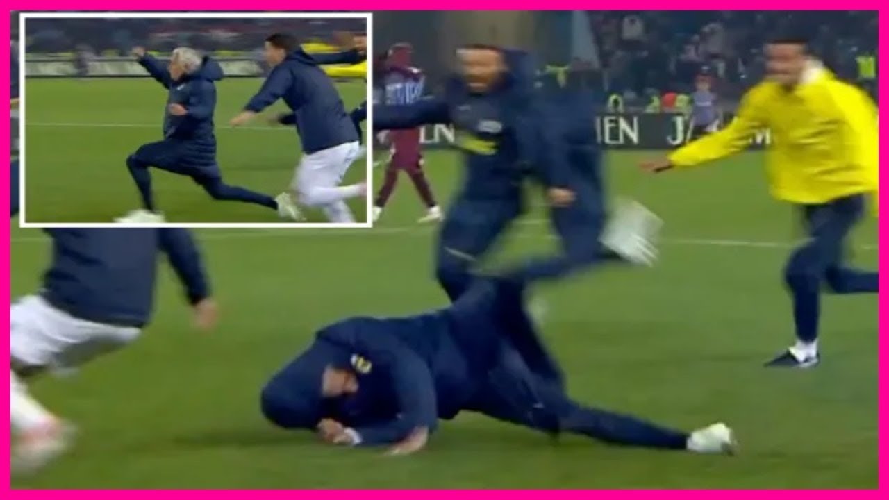 Mourinho hilariously fails knee-slide celebration after former Man ...