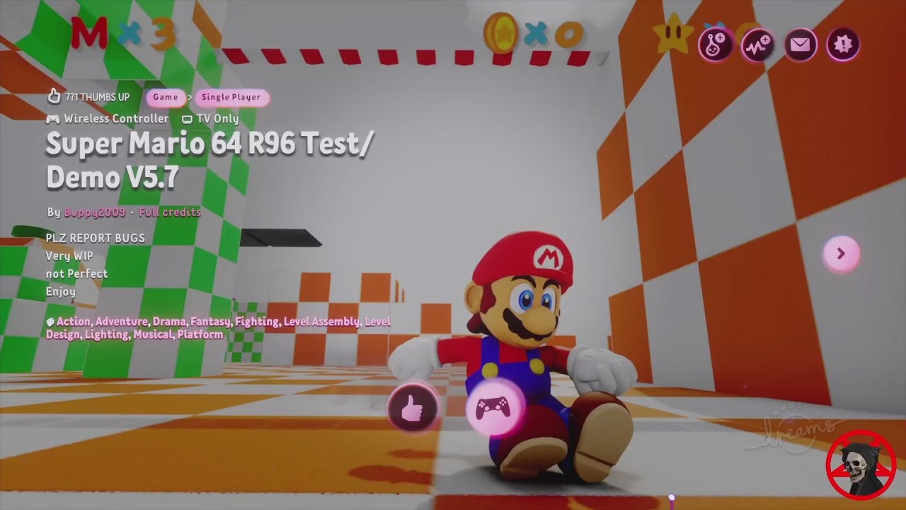 Dreams Super Mario 64 R96 Test/ Demo V5.7 - YouTube