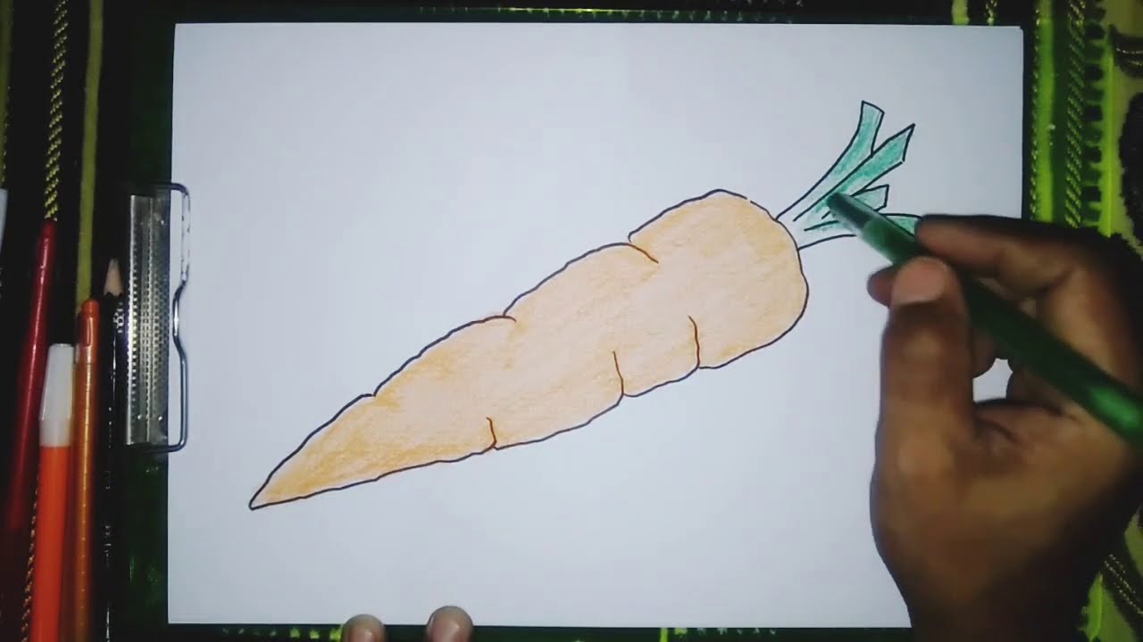 Belajar menggambar Wortel yang mudah tapi bagus - YouTube