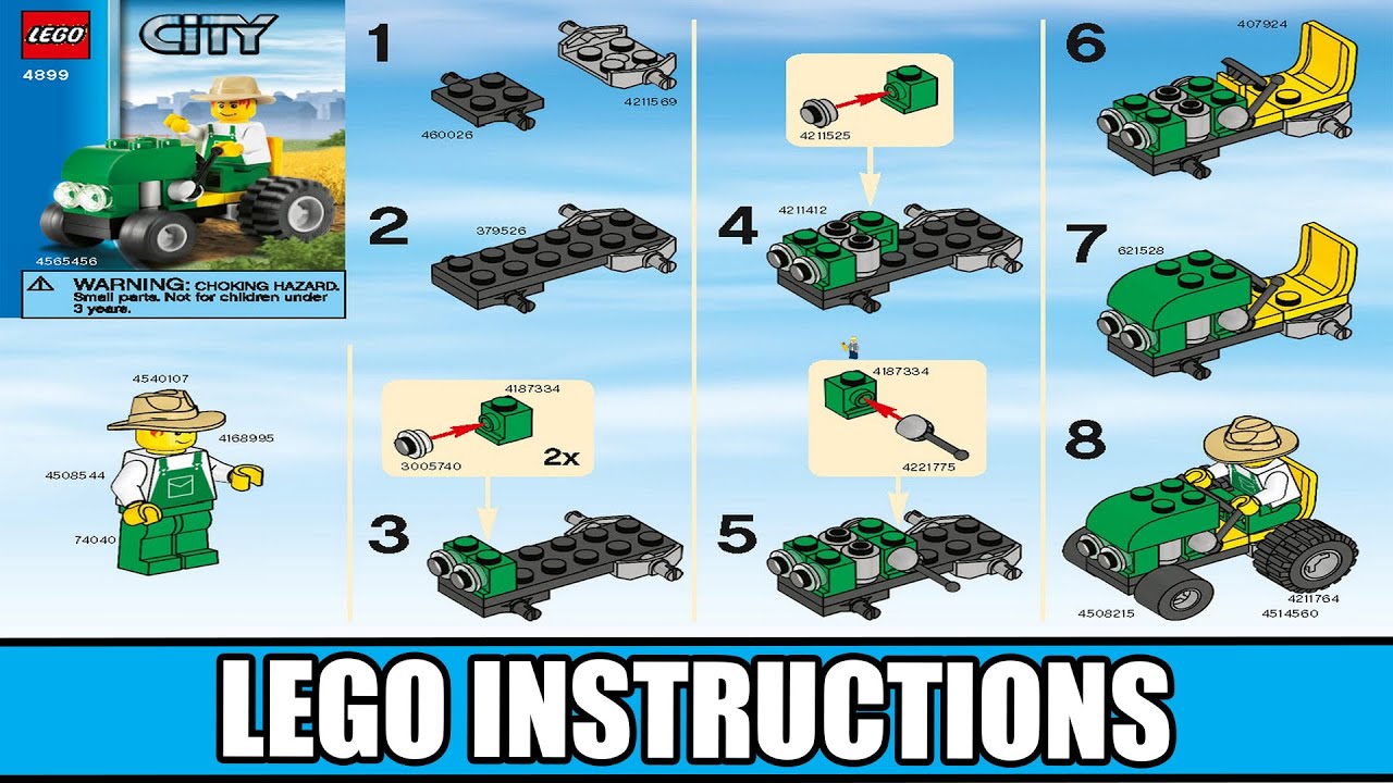 LEGO Instructions | City | 4899 | Tractor - YouTube