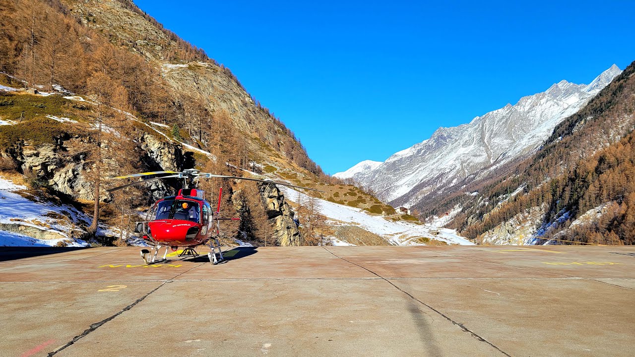 Air Zermatt Helicopter Flight Above the Swiss Alps - YouTube