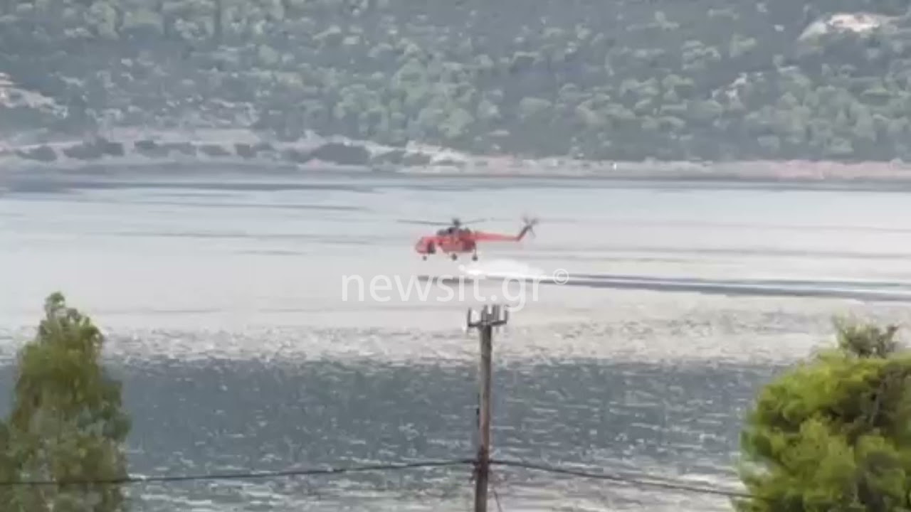 Φωτιά στα Βίλια: Ξημερώματα ξεκίνησαν τα εναέρια - YouTube