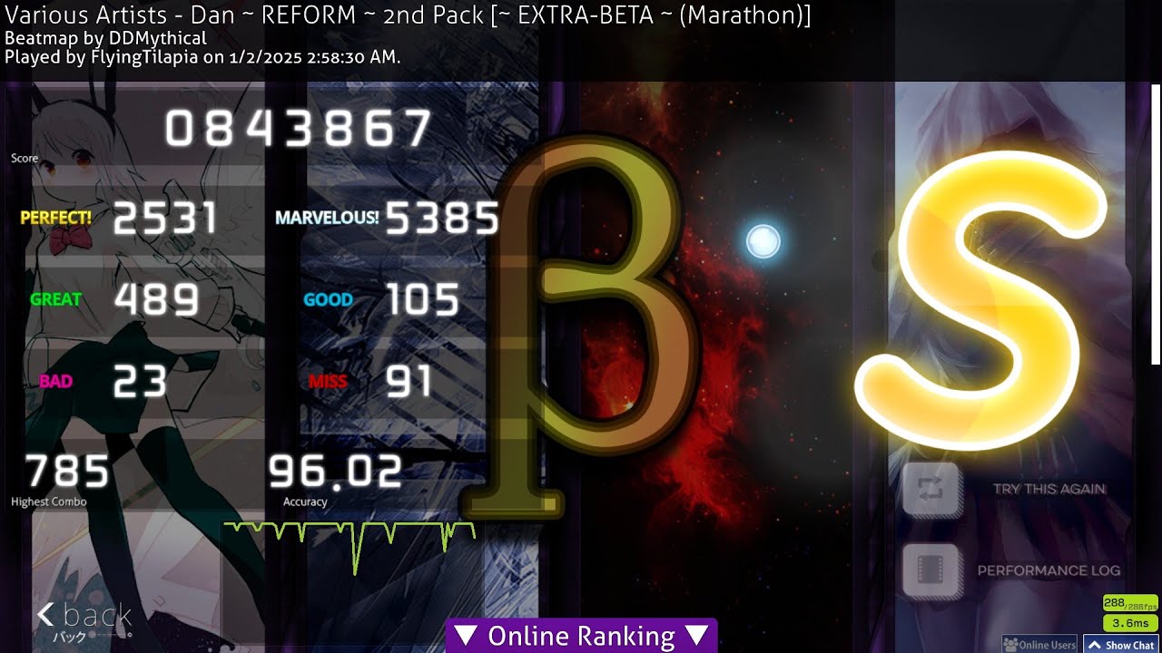 osu!mania replay render - FlyingTilapia's 96.02% on Dan Reform Beta - YouTube