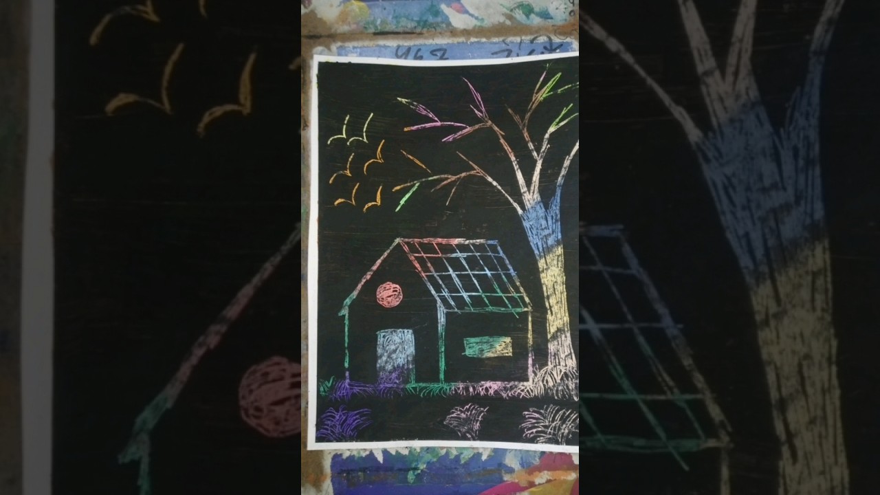 magical papaer oil pastel drawing painting ll #shorts - YouTube