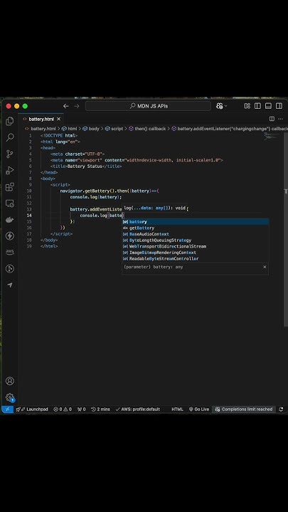 Battery Status Api In Javascript Shorts Javascript Youtube