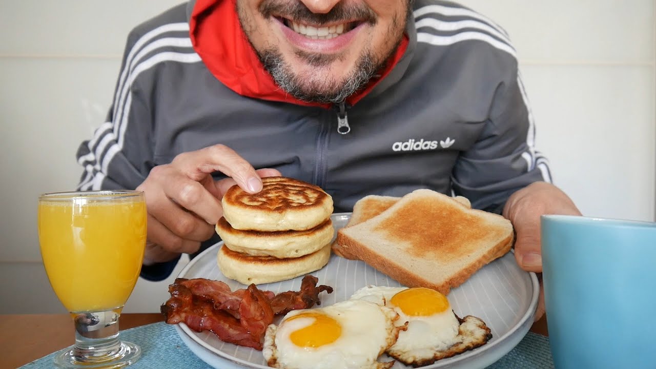 ASMR Breakfast Eating Sounds – American Breakfast - YouTube