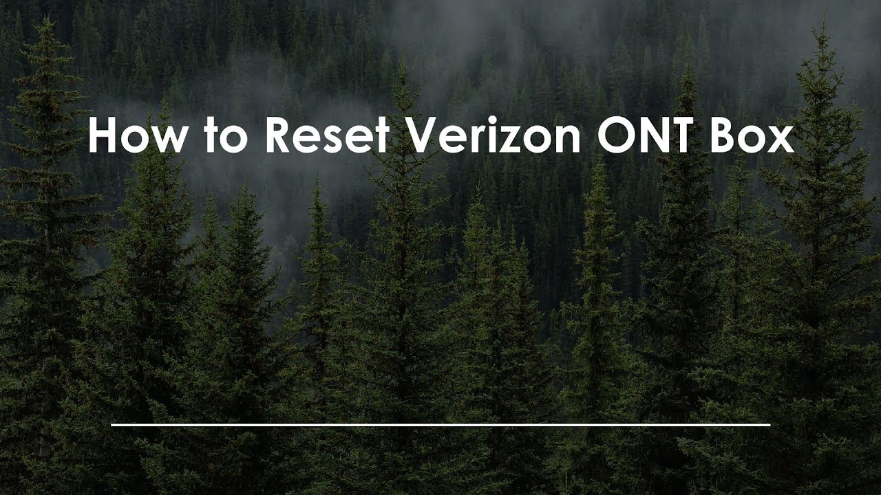 How to Reset Verizon ONT Box - YouTube