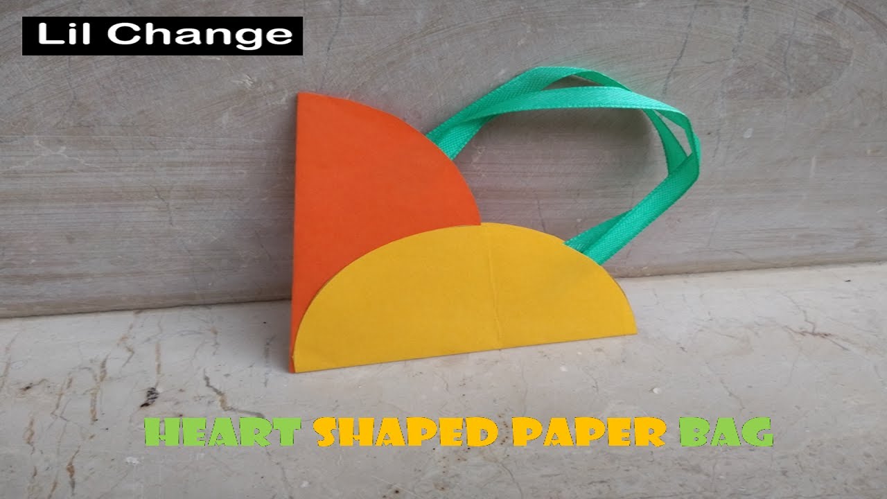 DIY-Heart Shaped Gift Bag || How to make a Heart Shaped Paper Bag ...