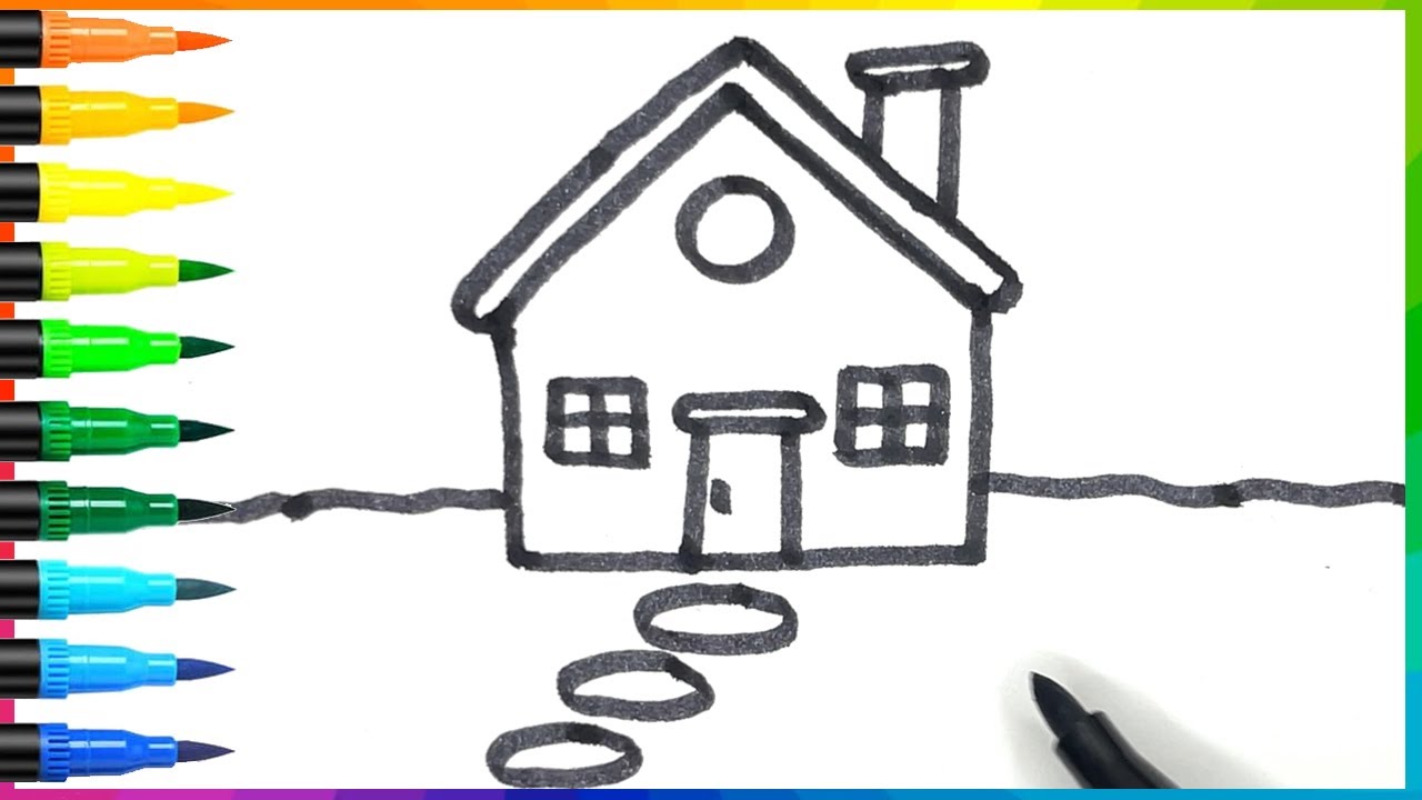 How to Draw Hand Draw House - YouTube
