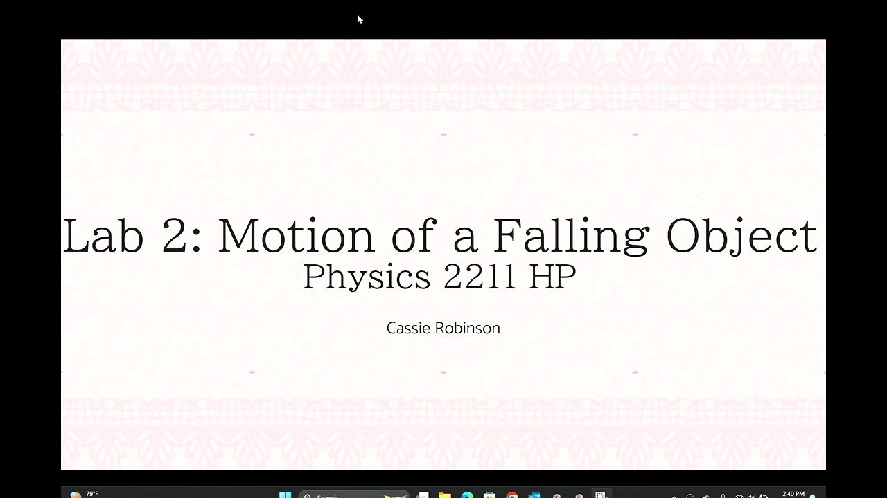 Physics Lab 2: Motion of a Falling Object - YouTube