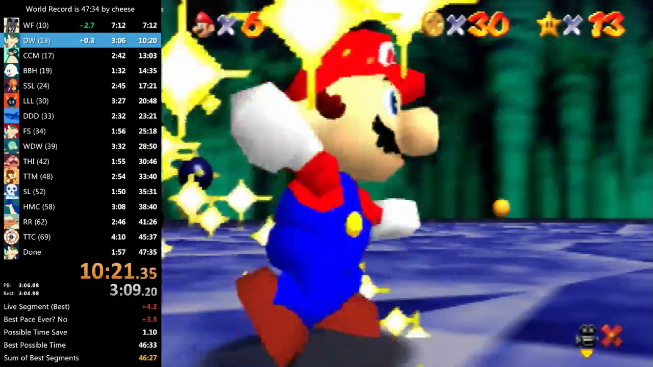 SM64 70 Star Speedrun in 47:34.48 (former WR) - YouTube