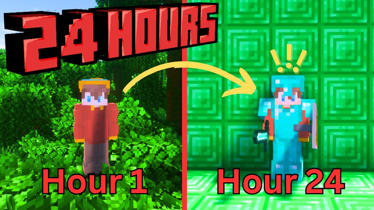 Can I Survive 24 Hours In Hardcore Minecraft? | 24 Hour Minecraft Movie - YouTube