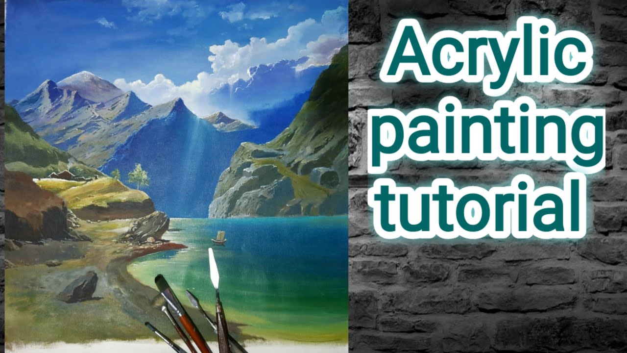 Acrylic painting step-by-step for beginners || Landscape Painting ...