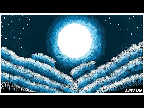 Drawing Night moon and cloud in ms paint - YouTube