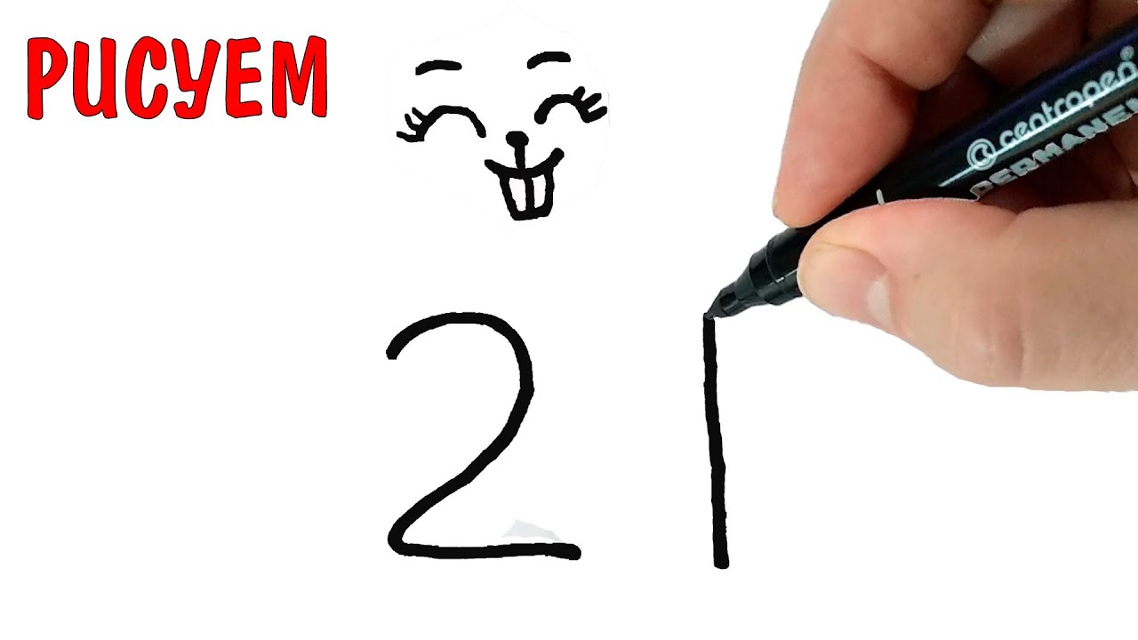 21 Как нарисовать КРОЛИКА из цифр Youtube