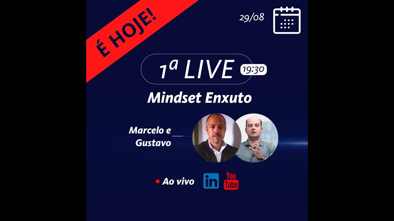 29/08 - LIVE - Chamada live + live Mindset Enxuto - YouTube