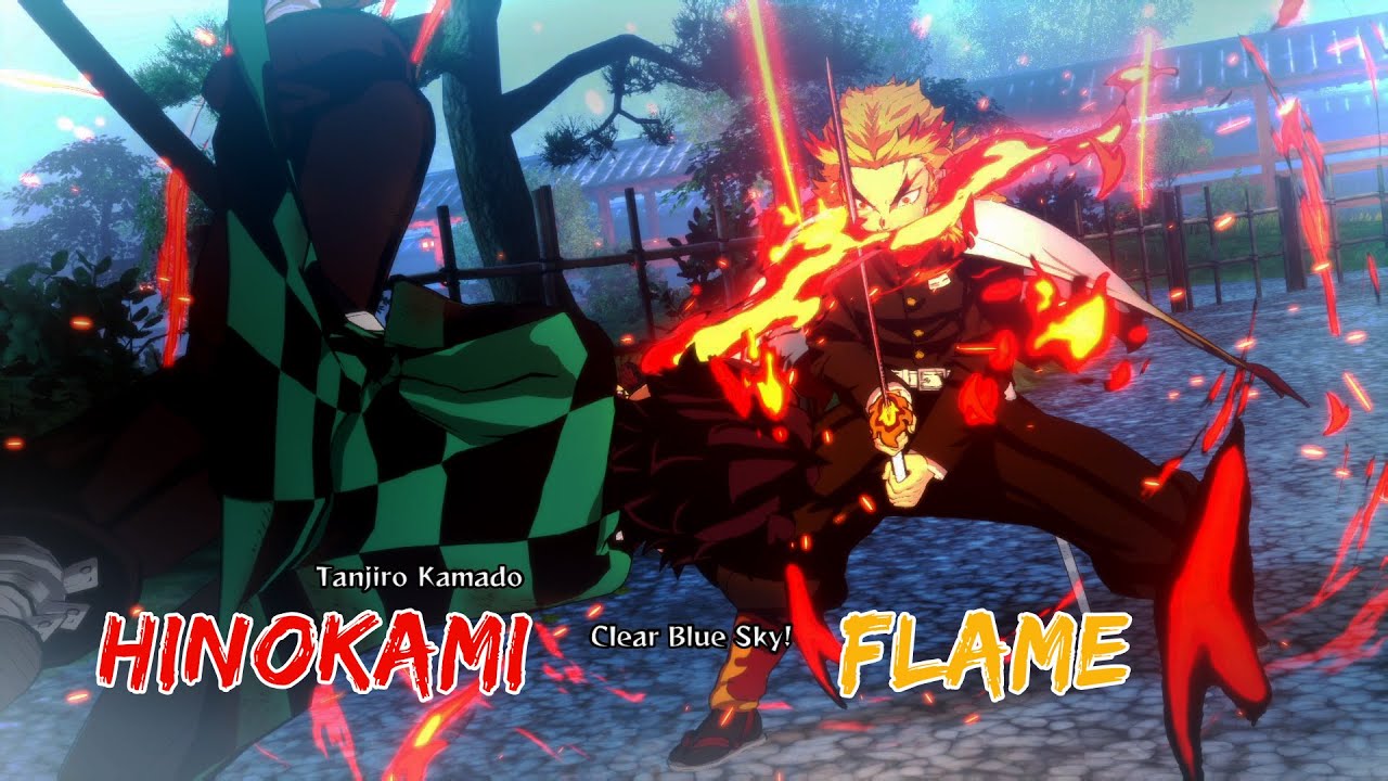 Tanjiro Hinokami Kagura Vs Ninth Form Rengoku | Hinokami Vs Flame - YouTube