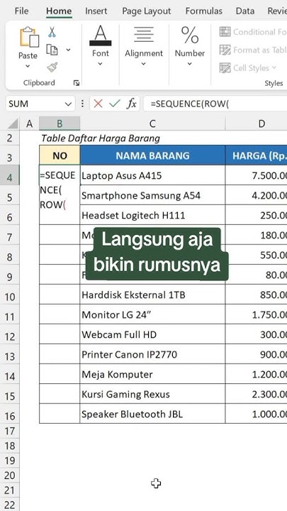 Gaperlu narik nomor urut #excel #exceltips #exceltricks - YouTube