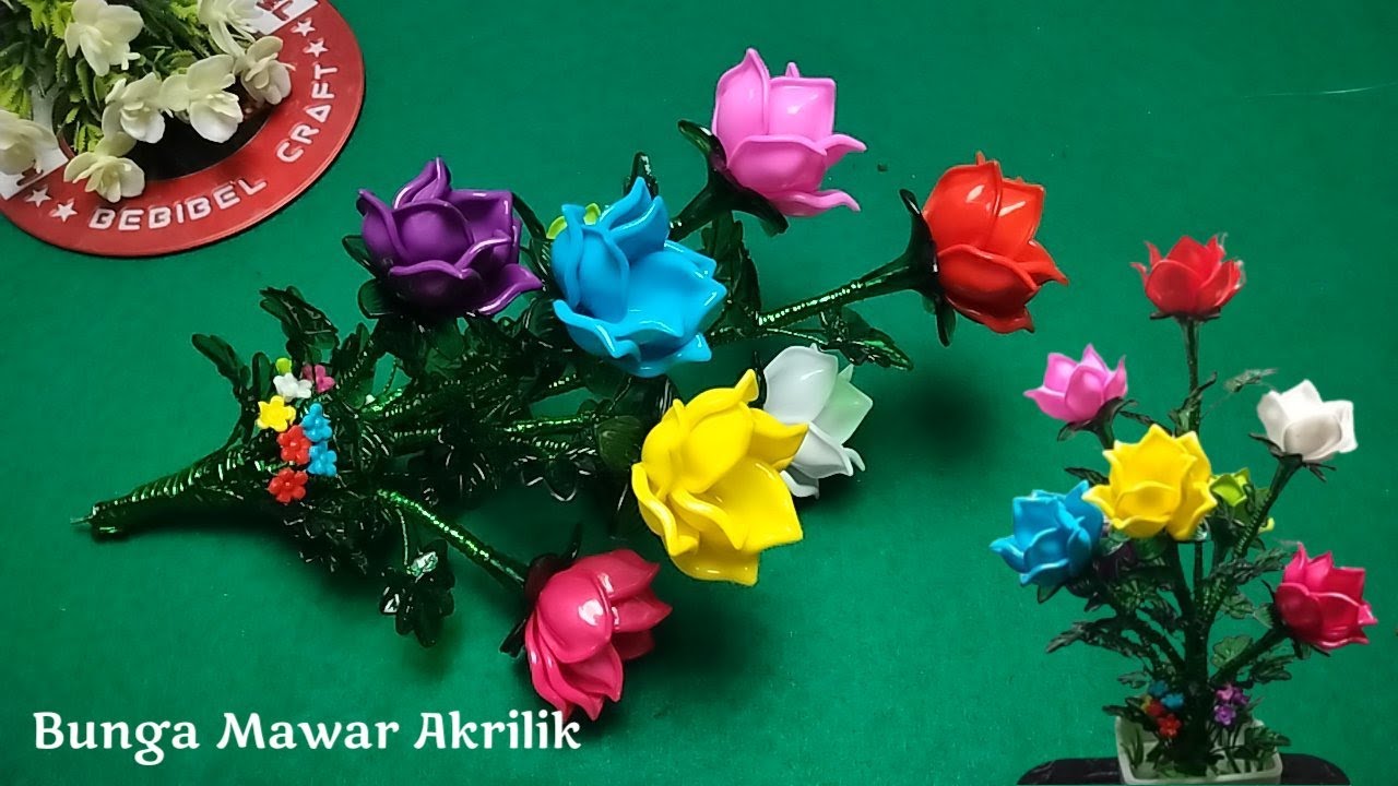 Cara Membuat Bunga Mawar Kelopak Sekop Sedang Akrilik | Bunga Mawai ...