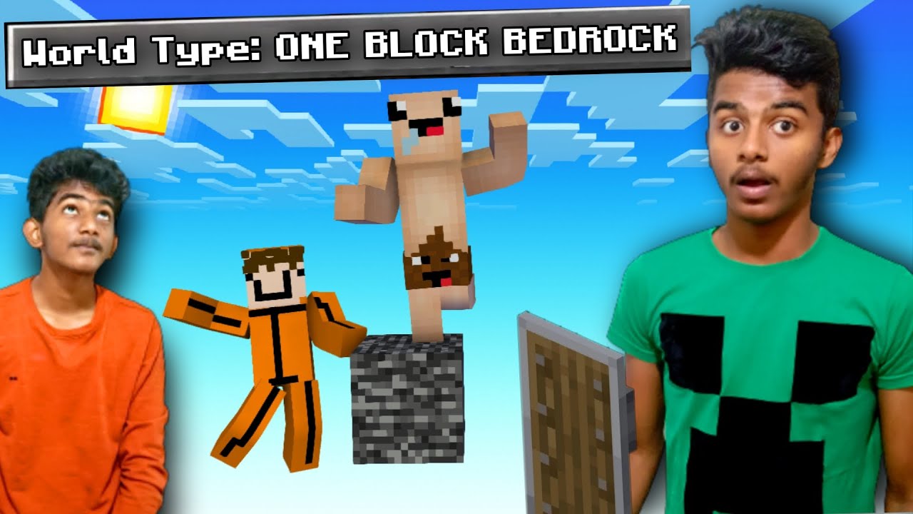 Minecraft, But It's Only ONE BLOCK BEDROCK in Tamil - YouTube