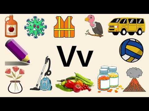 letter Vv Phonic sound with vocabulary words/A to Z words/preschool ...
