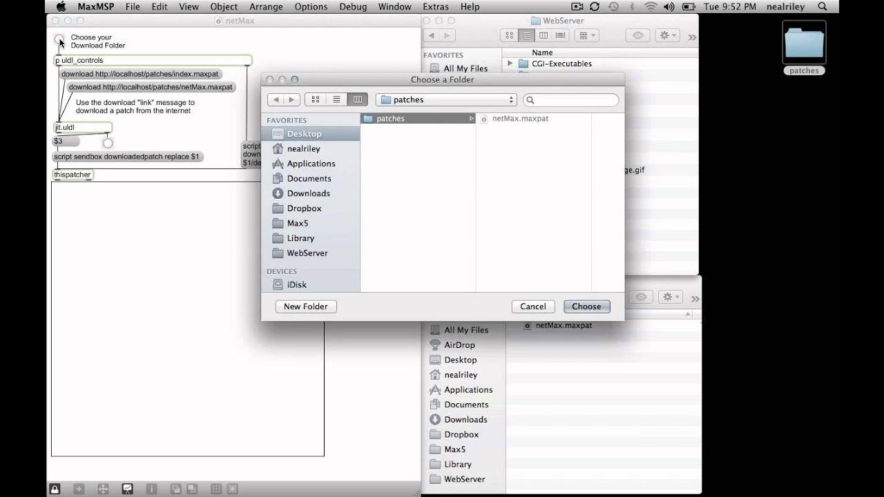 netMax demo: using [jit.uldl] in Max/Msp to share patches! - YouTube