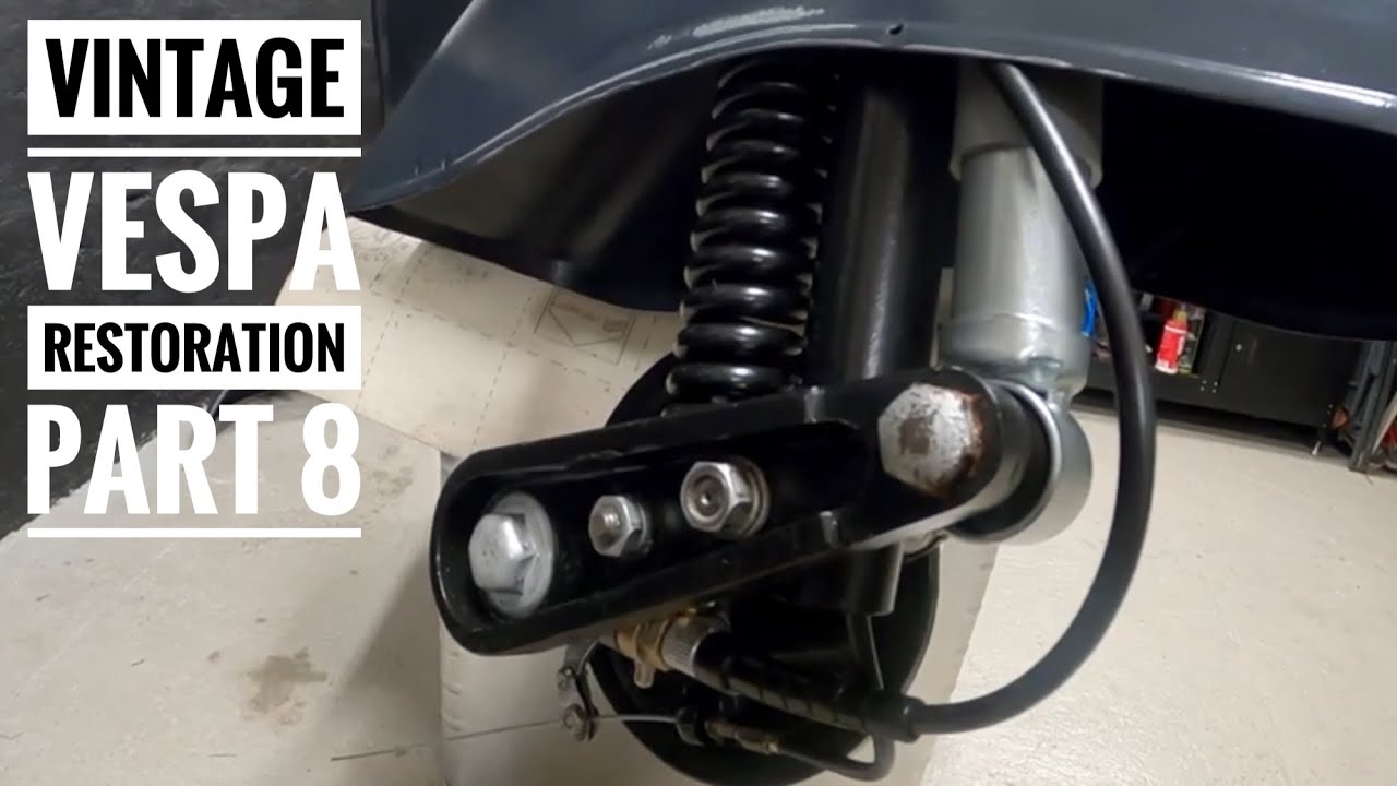 Vespa scooter restoration, part 8 fixing the front end. - YouTube