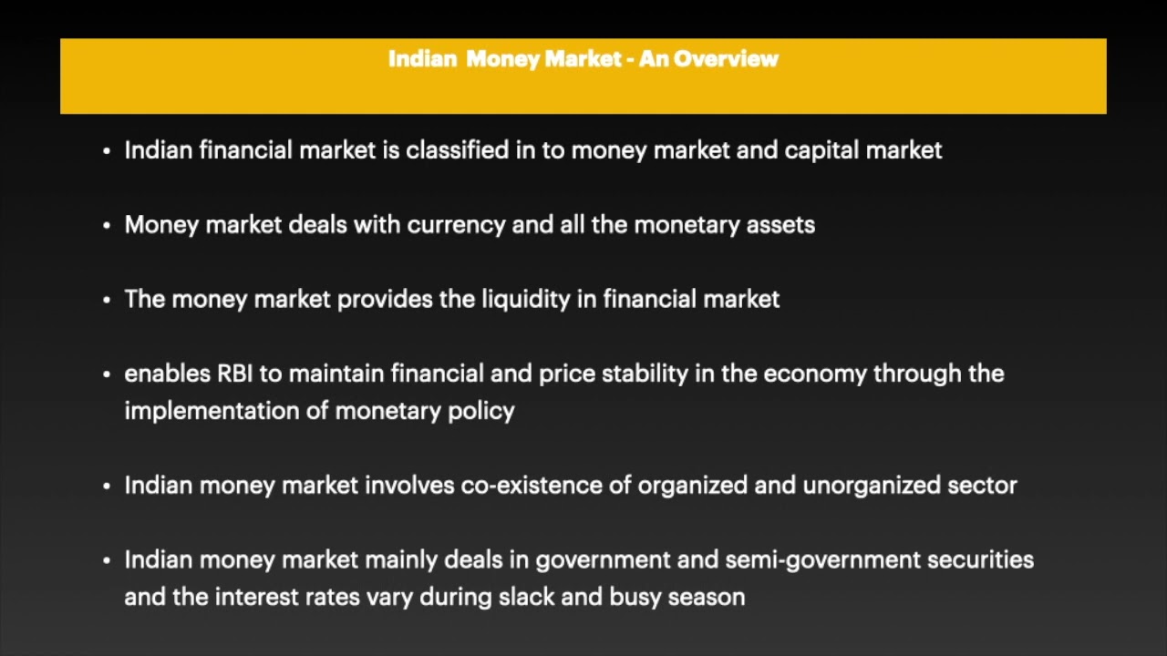 Indian Money Market An Overview (VIII) - YouTube