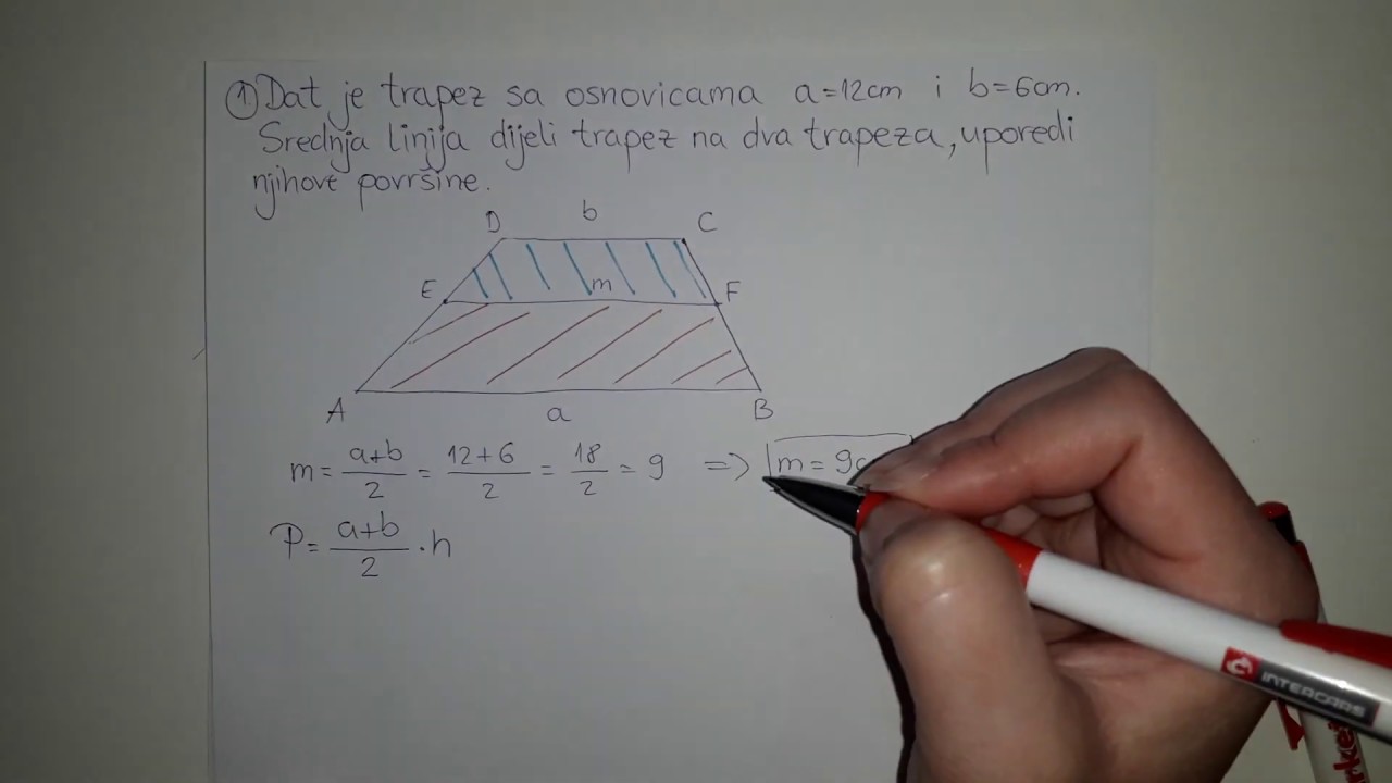 Trapez - Izračunavanje površina trapeza - YouTube