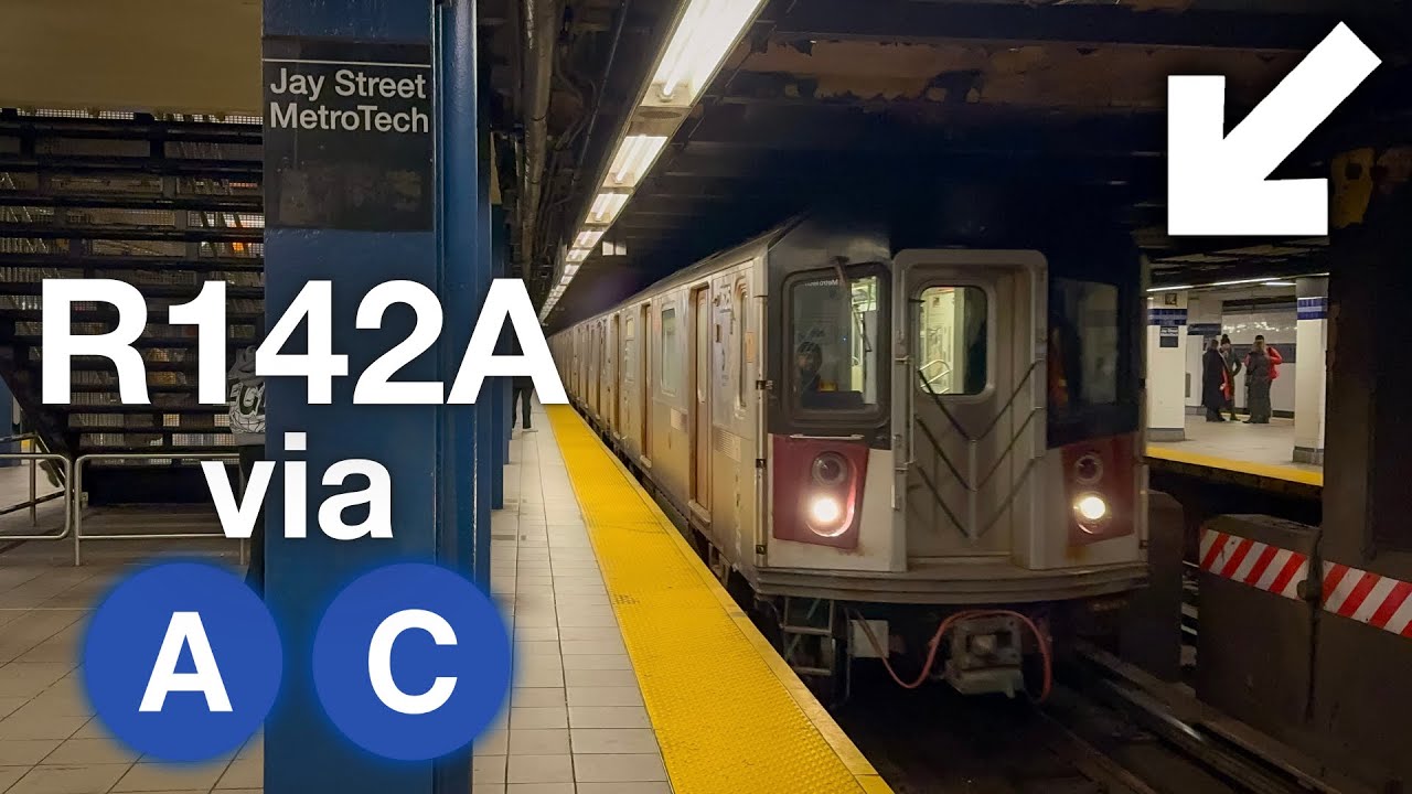 ᴴᴰ⁶⁰ ᴴᴰᴿ NYC Subway: R142A Metroflexx Test Train bypassing Jay St ...