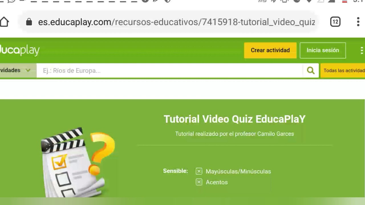 Video tutorial: Video Quiz en EducaPlay - YouTube