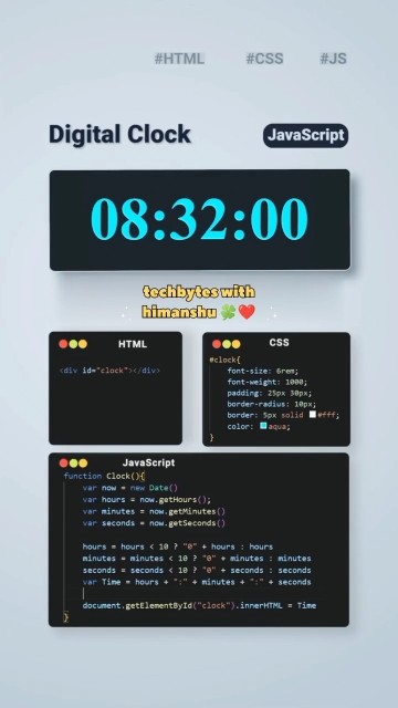 Digital Clock Project Html Css Project Web Development Project 4871