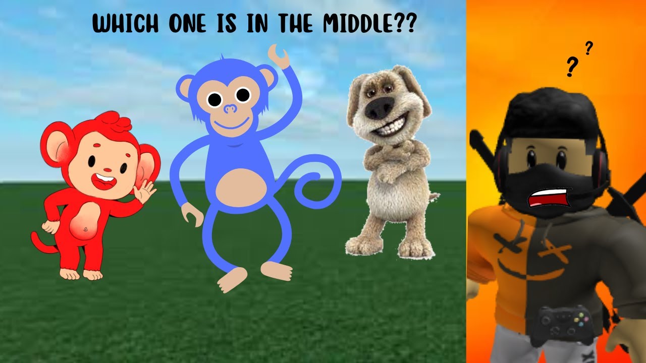 GUESS WHICH ONE IS IN THE MIDDLE!?? + PLAYING ROBLOX DOG! 😨 - YouTube