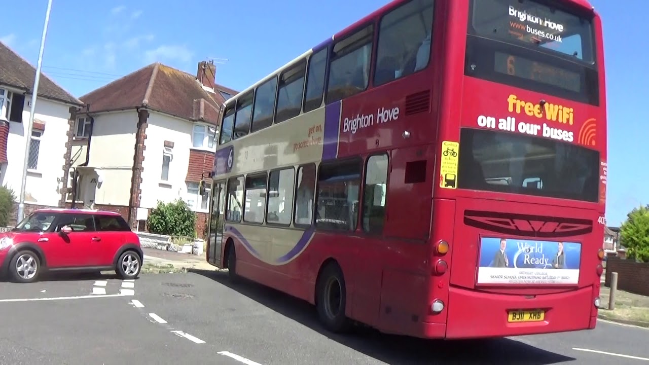 Brighton and Hove bus route 6 seen near Millcross Road in Portslade ...
