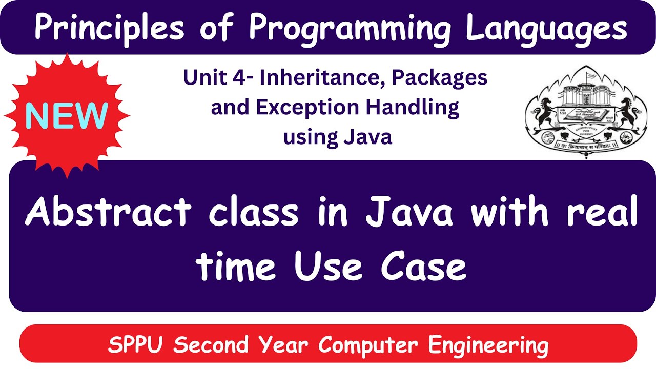 sppu ppl unit 4 Abstract class in java - YouTube