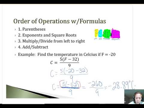 Order of Operations with Formulas - YouTube