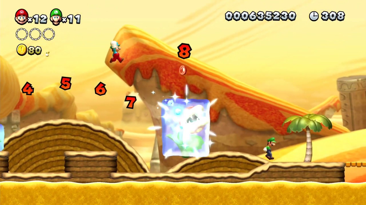 new super mario bros. U deluxe - TEAM MARIO AND LUIGI IN THE DESERT ...