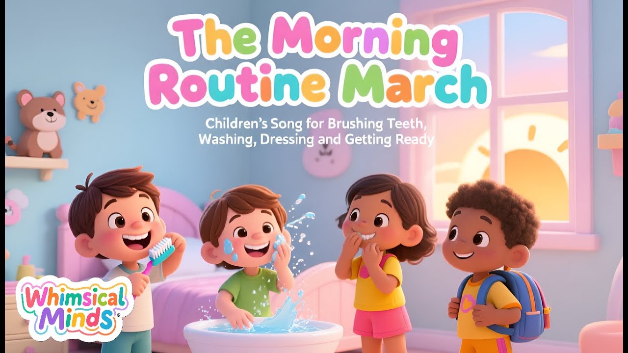 The Morning Routine March | Fun Kids Song for Daily Habits & Healthy ...