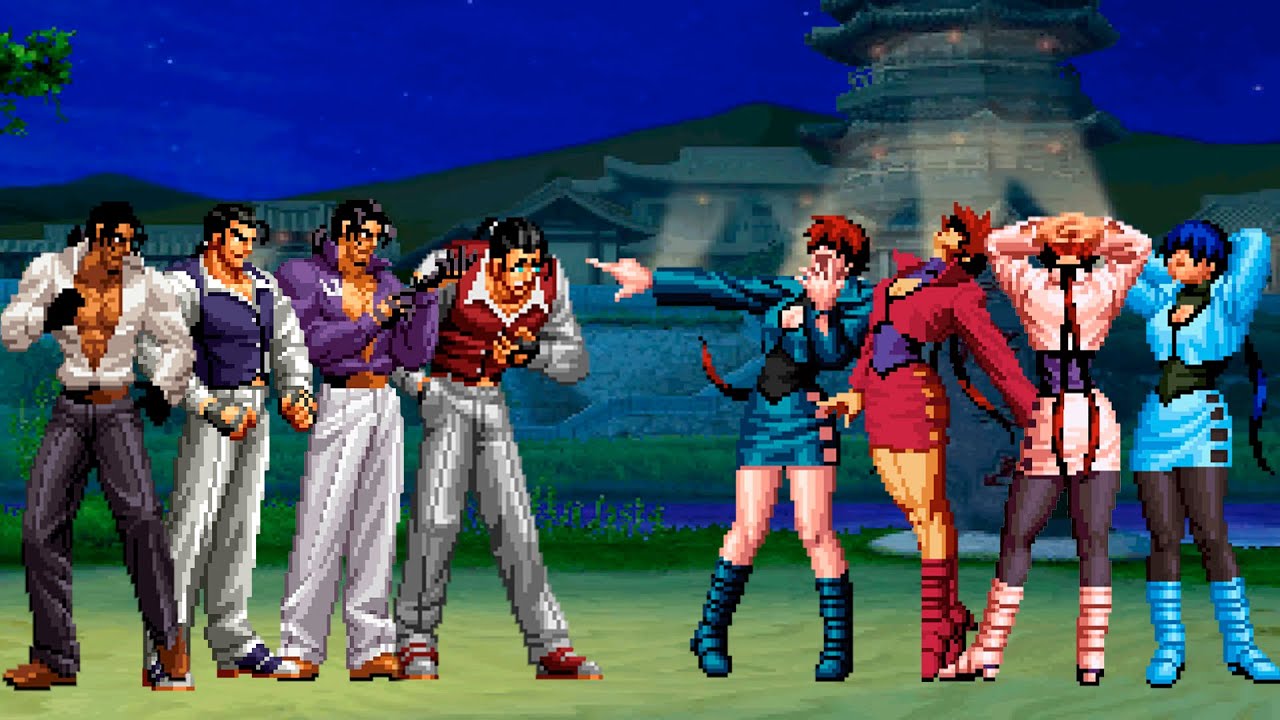 [KOF Mugen] Robert Garcia Team vs Shermie Team - YouTube